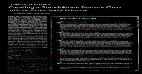 Pdf Converting Cad Data Creating A Stand Alone Feature Class Gis Mapping Software · 2006