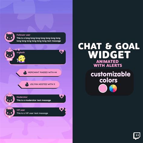 p2u customizable chat widget cat ghost pink cute streamelements l