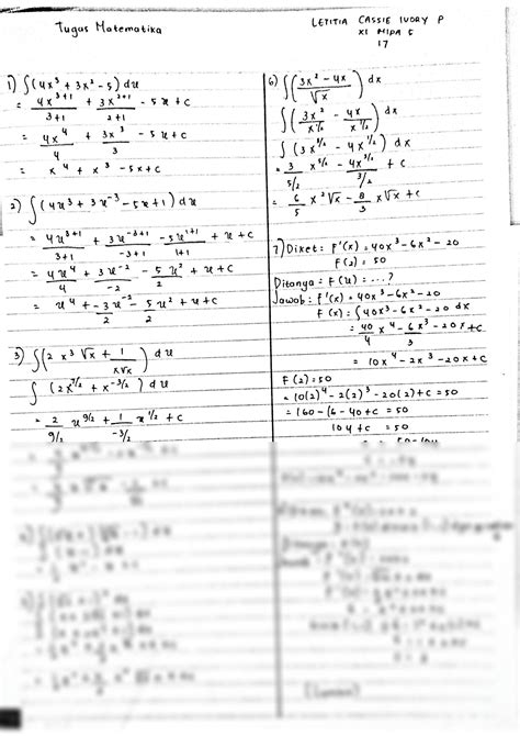 SOLUTION: Latihan soal integral dan soal penerapan kelas 11 - Studypool