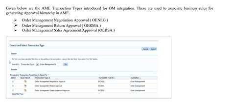 Approval Transaction Types Not Available — Oracle Mosc