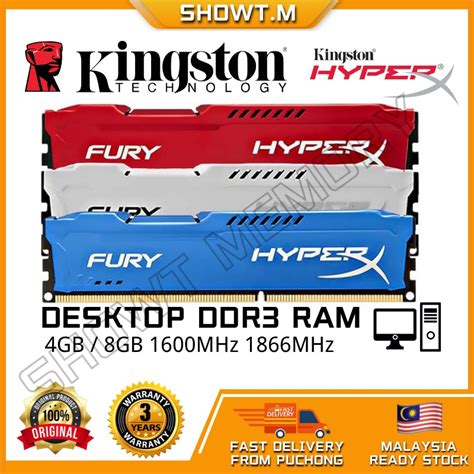 Kingston Hyperx Fury Ddr3 4gb 8gb Desktop Ram 1600mhz 1866mhz Computer