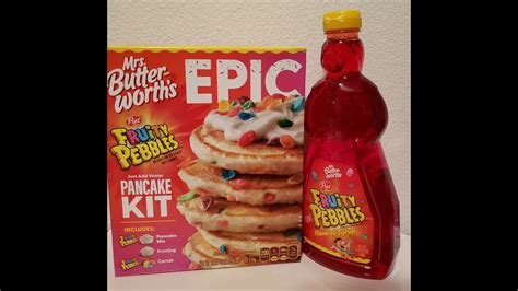 Mrs. Butterworth’s New Fruity Pebbles Syrup Review and Epic Pancake Mix - YouTube