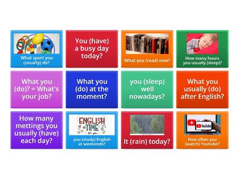 Present Simple Continuous Questions Flip Tiles
