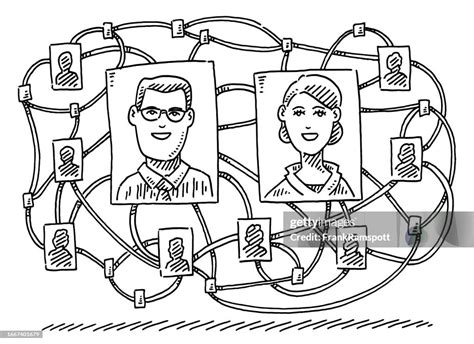 Woman Man Portraits Computer Network Drawing High Res Vector Graphic Getty Images