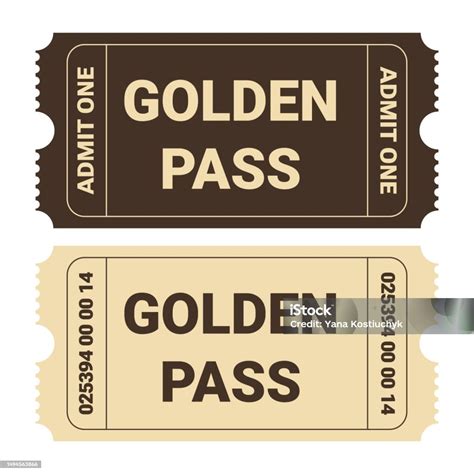 골든 패스 티켓 템플릿의 벡터 집합입니다 Vip 입장 발톱 디자인 및 인쇄를 위한 벡터 Ilustration 티켓에 대한 스톡