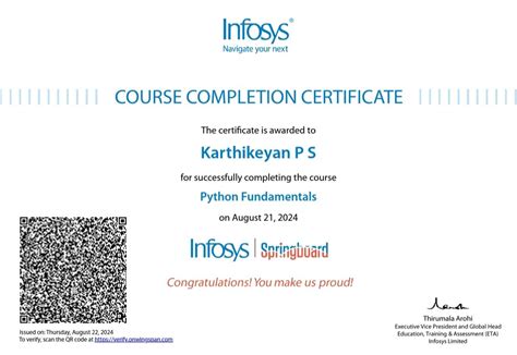 p s karthikeyan on linkedin i have successfully completed the python
