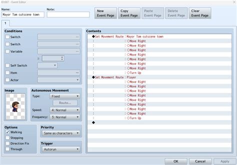 Problem With Movement Route Of Player And Npc RPG Maker Forums
