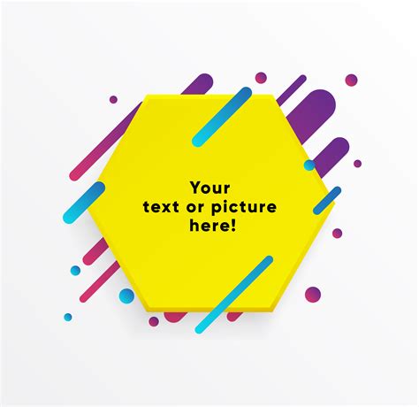 Yellow Abstract Text Box Shape With Trendy Neon Lines And Circles