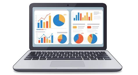 Laptop Displaying Business Analytics Dashboards And Financial Charts