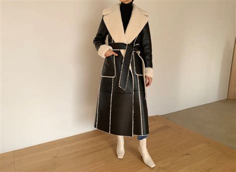 썬샤인언니 벨트 무스탕 코트 여자 양가죽 리얼 롱 무스탕 블랙 베이지 위시버킷