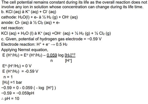 [class 12] A Why Does Cell Voltage Of A Mercury Cell Remain Constant
