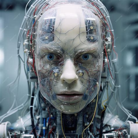 Premium Ai Image Cyborg Face With Genetically Enhanced Features Cybernetic Implants Fiber