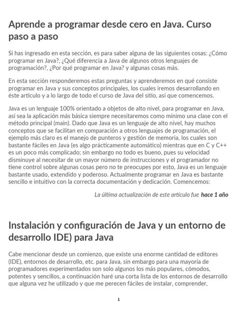 aprende a programar desde cero en java pdf java lenguaje de