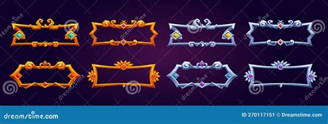 Fantasy Golden And Silver Frames For Rpg Game Stock Illustration Illustration Of Ancient Sign