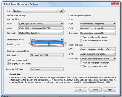 Cara Settings Default Color Management Menjadi RGB Belajar CorelDRAW