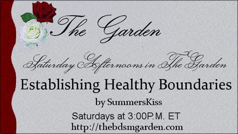 Establishing Healthy Boundaries The BDSM Garden