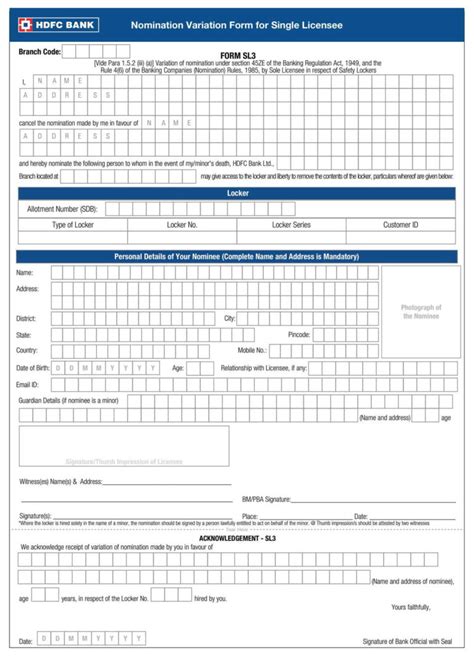 Hdfc Bank Dormant Activation Form For Resident Individual In Pdf Download