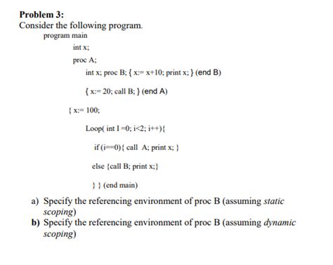 Solved Problem Consider The Following Program Program Chegg