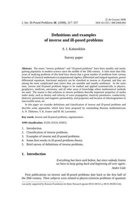 PDF Definitions And Examples Of Inverse And Ill Posed Problems DOKUMEN TIPS