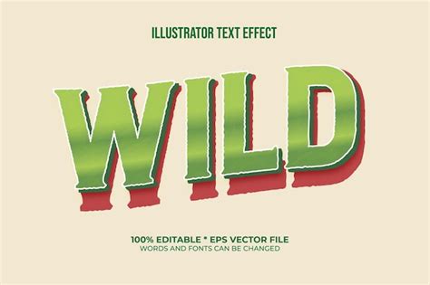 Premium Vector Wild Editable Text Effect Premium Vector Wild Editable Text Effect