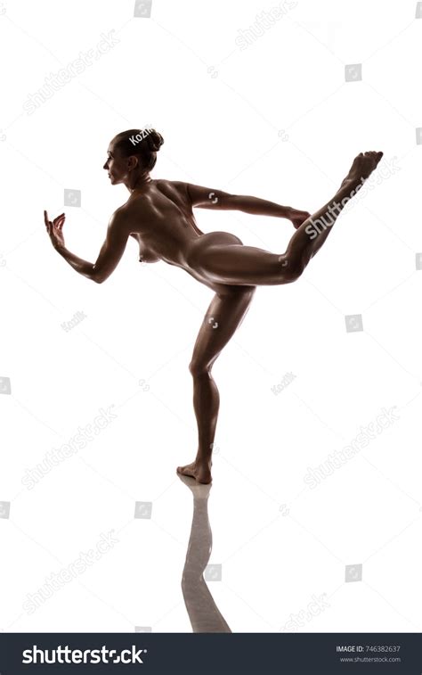 Naked Woman Posing Against White Background Stock Photo Shutterstock