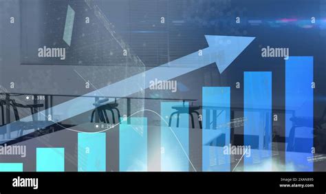 image of statistical data processing against empty office background