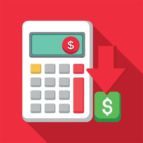 White Calculator With Selective Focus On Percentage Button With Red Arrow Pointing Down With Us