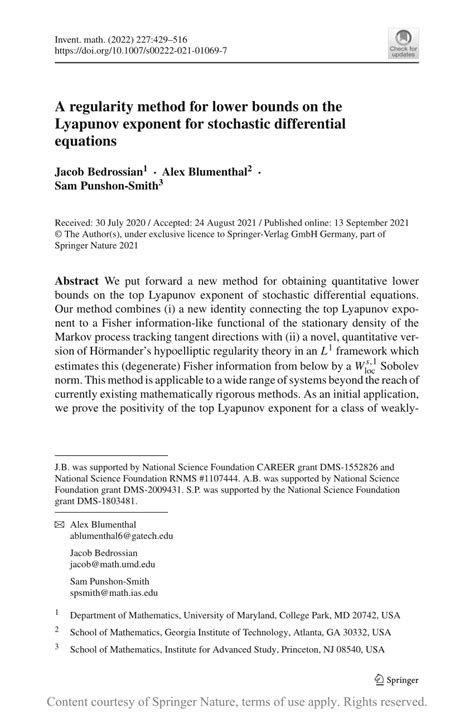 A Regularity Method For Lower Bounds On The Lyapunov Exponent For Stochastic Differential