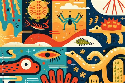 Passover Plagues Flat Illustration Showing Ten Plagues Inflicted Upon