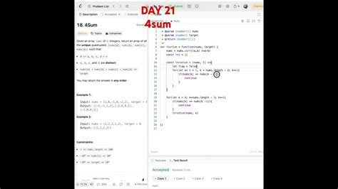 4sum Coding Dsa Programminglanguage Python Dsapatterns Javascript Youtube