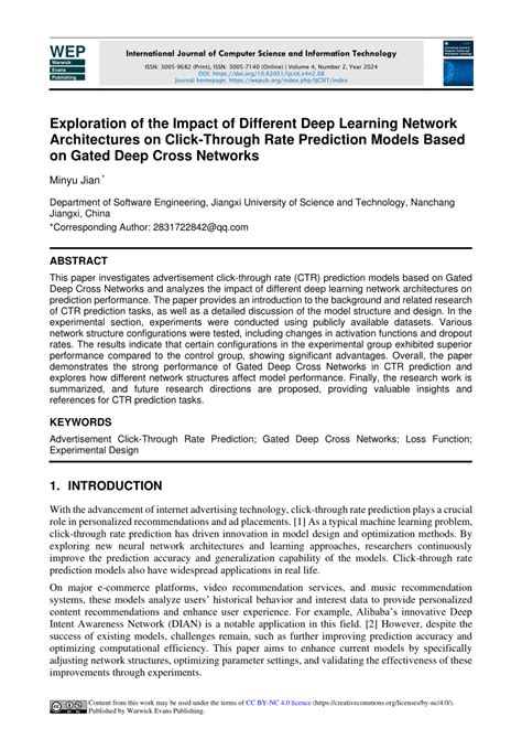 pdf exploration of the impact of different deep learning network