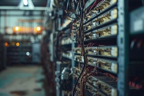 Premium Photo Bitcoin Mining A Mine With Real Hardware