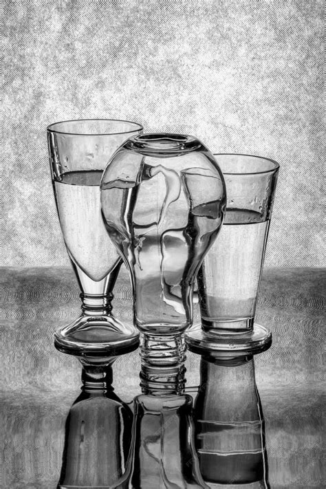 Premium Photo Still Life With Glass Objects On A Gray Background