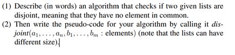 Solved 1 Describe In Words An Algorithm That Checks If