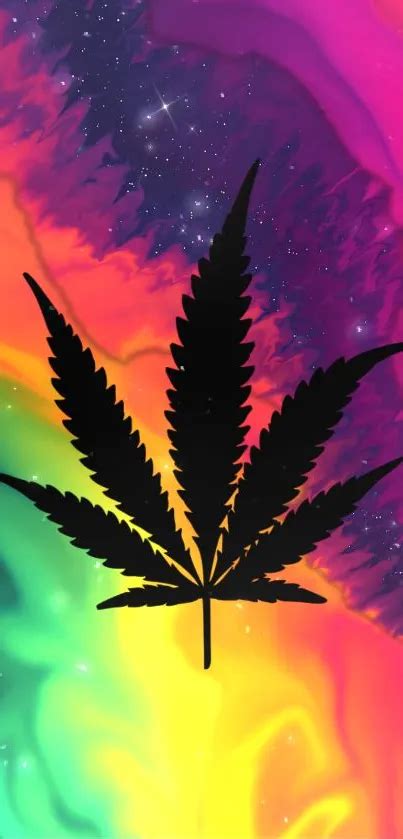 Vibrant Galaxy Leaf Wallpaper Free Download