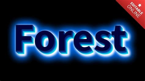 Forest 3d With Blue Glow Text Effect Generator