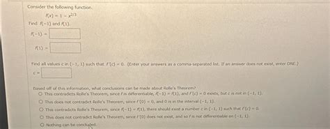 Solved Consider The Following Function F X 1 X23find F 1