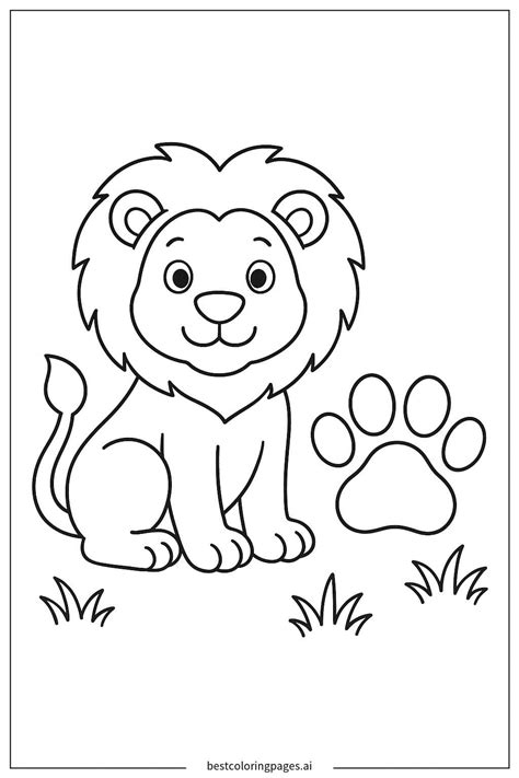 사자 발자국 색칠공부 색칠 페이지 무료 인쇄 가능 Bestcoloringpages Ai