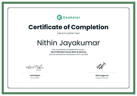 Nithin Jayakumar On Linkedin Sqlcertification Dataskills