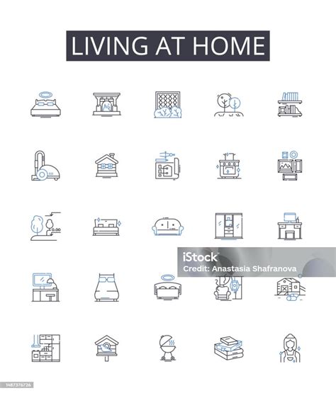 집에서 생활 라인 아이콘 컬렉션입니다 Smartph 태블릿 노트북 데스크탑 스마트워치 E리더 게임 벡터 및 선형 일러스트레이션 가상 증강 웨어러블 개요 표지판 세트 가상