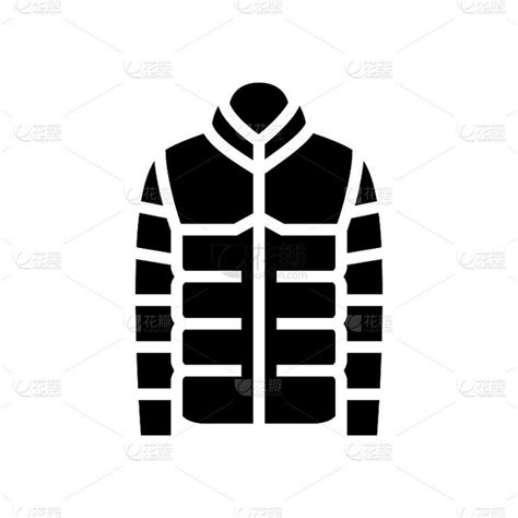 夹克服装字形图标矢量插图