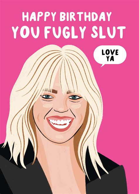 Renee Rapp Fugly Slut Birthday Card Scribbler Cards And Ts