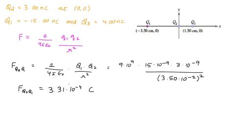 Solved Given The Arrangement Of Charged Particles Shown In The Figure Below Find The Net