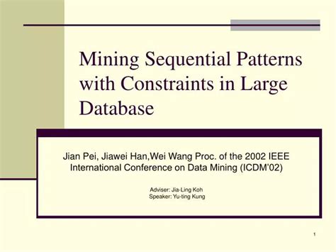 Ppt Mining Sequential Patterns With Constraints In Large Database
