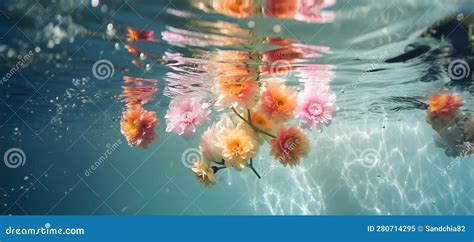 Underwater Hot Spring Hydrothermal Vents With Columns Emitting Mineral Rich Water Generative Ai