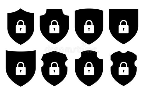 Shield Icon Set Different Shields Forms Stock Vector Illustration Of