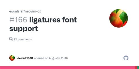 ligatures font support · issue 166 · equalsraf neovim qt · github