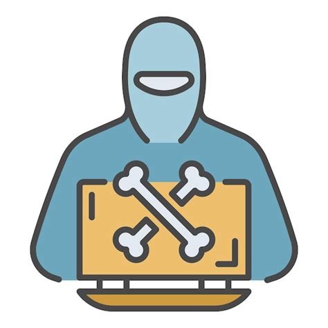 Premium Vector Hacker Laptop Icon Outline Hacker Laptop Vector Icon Color Flat Isolated On White