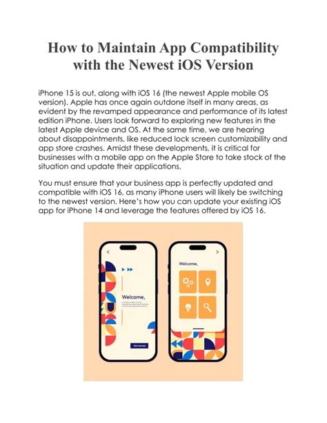 Ppt How To Maintain App Compatibility With The Newest Ios Version Powerpoint Presentation Id