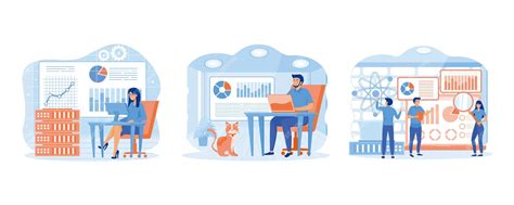 Premium Vector Analysis And Data Science Concept Online Data Storage Technologies Set Flat